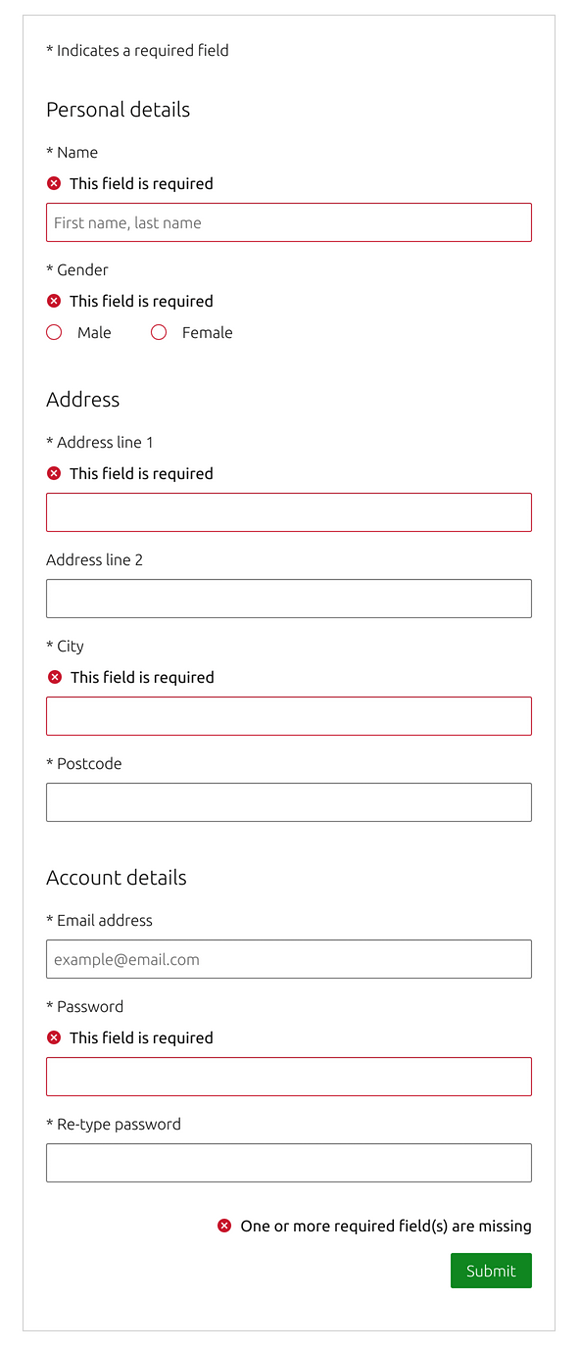 Mandatory Form Fields Specification - [Pattern] Mandatory Form Fields - Ubuntu Community Hub