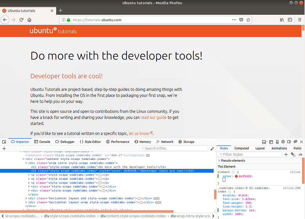 Firefox for web developers | Ubuntu