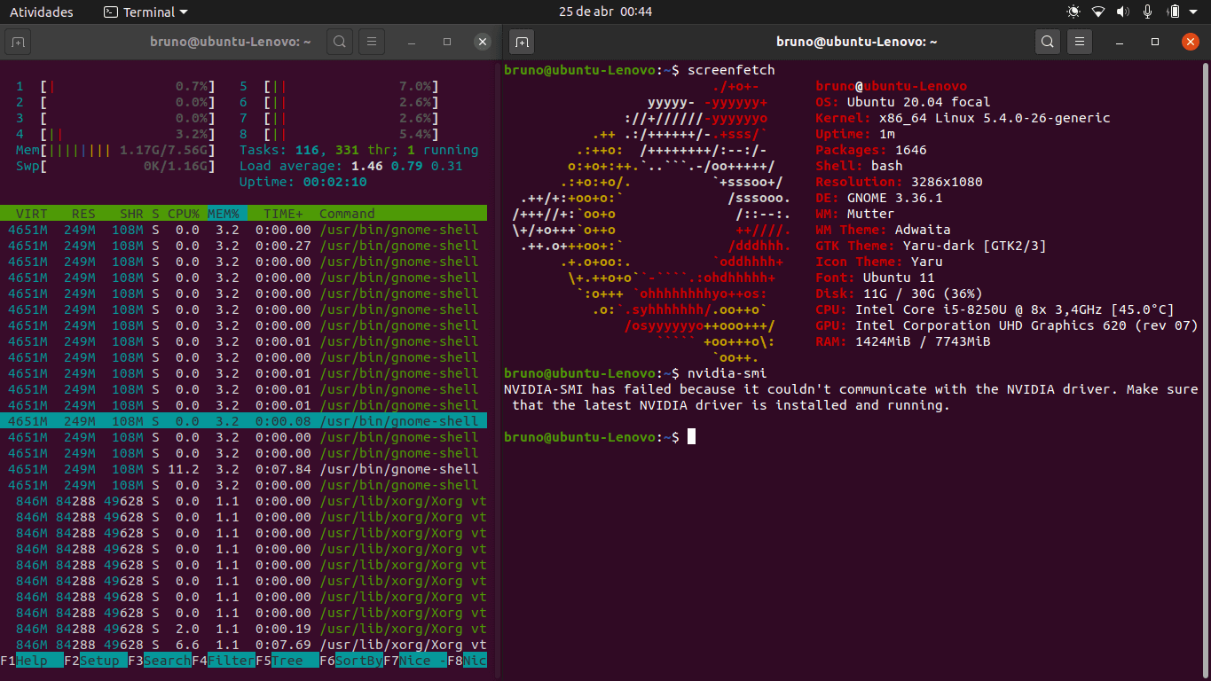 Ubuntu 20 04 Executing 2x Gnome shell Processes With Nvidia Driver Desktop Ubuntu Community Hub